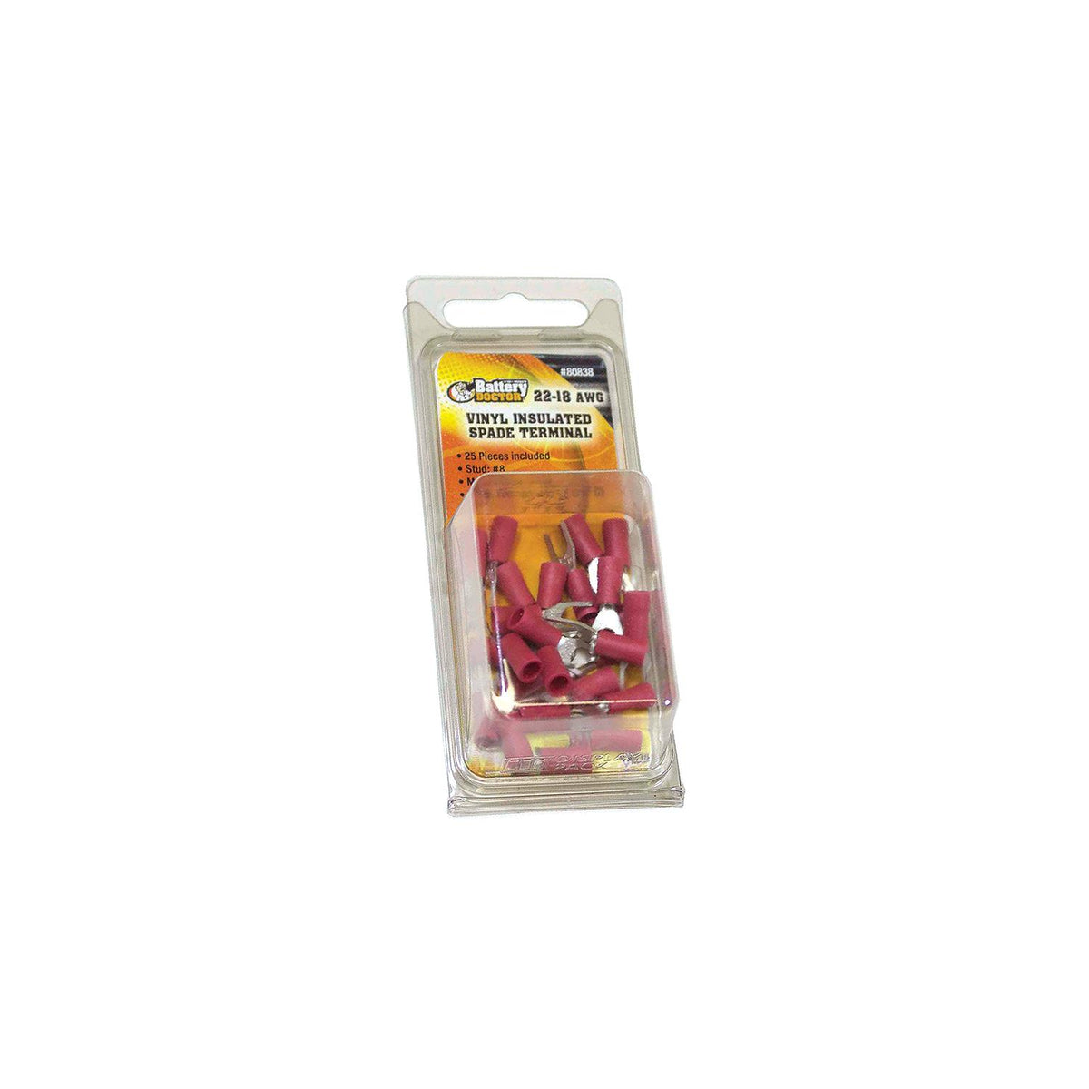 Wirthco 80838 Battery Doctor Red Vinyl Insulated Spade Terminal, 16-14 ...