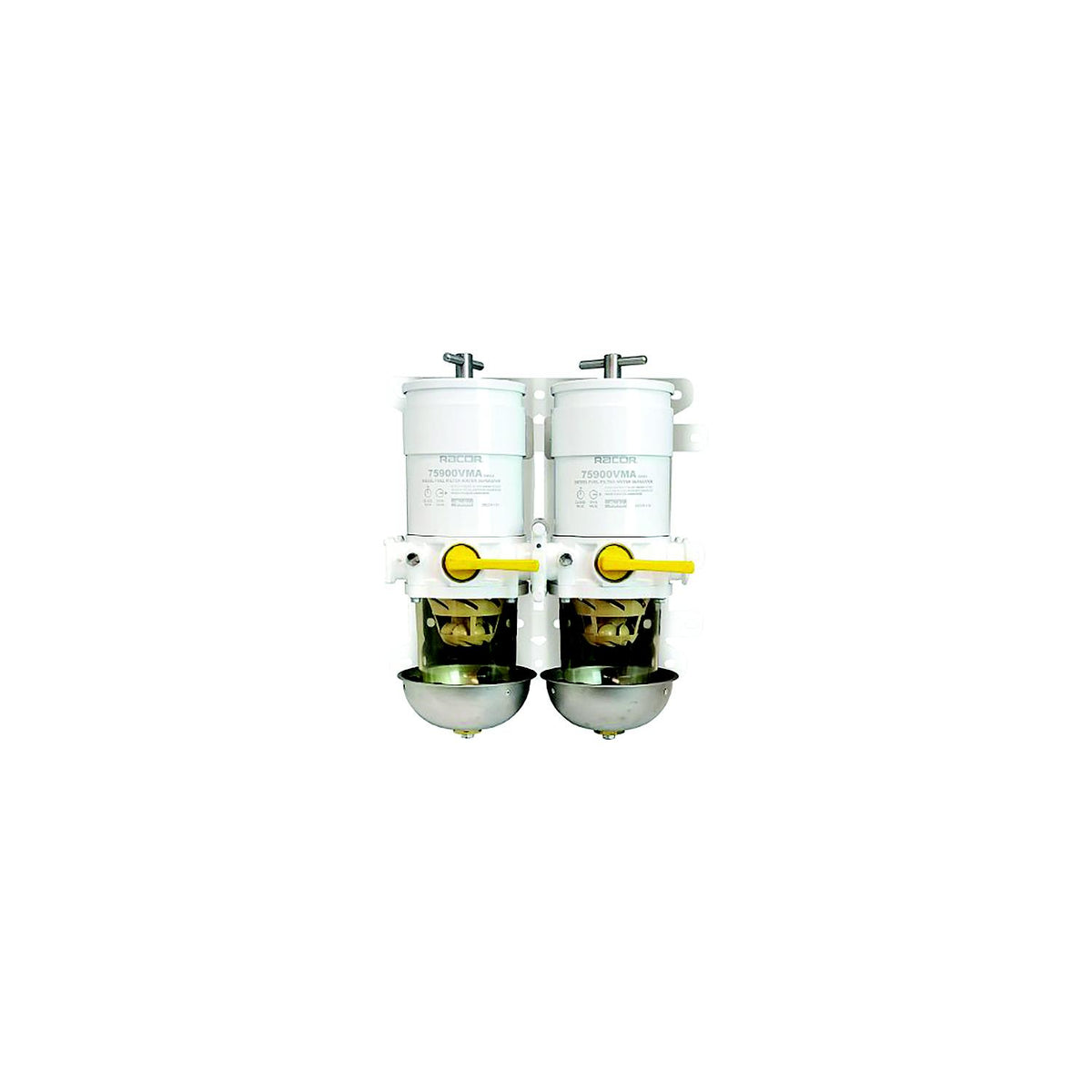 Racor 75900VMA10 Turbine Series Dual Fuel Filter with Rotary Valve, 10 ...
