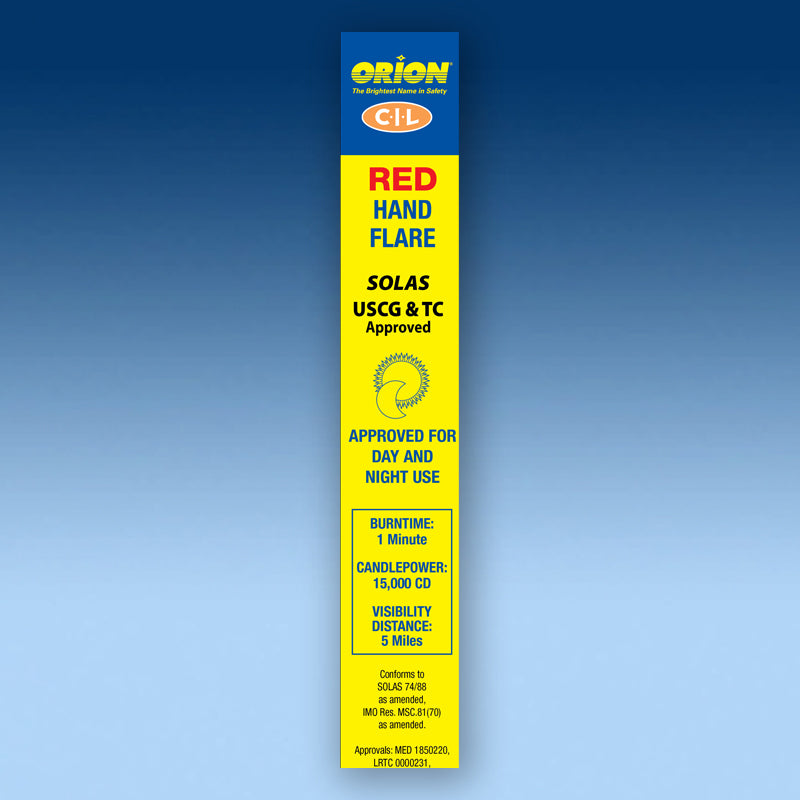 Orion Red Hand Held Flares Solas Approved — Freeport Marine Supply