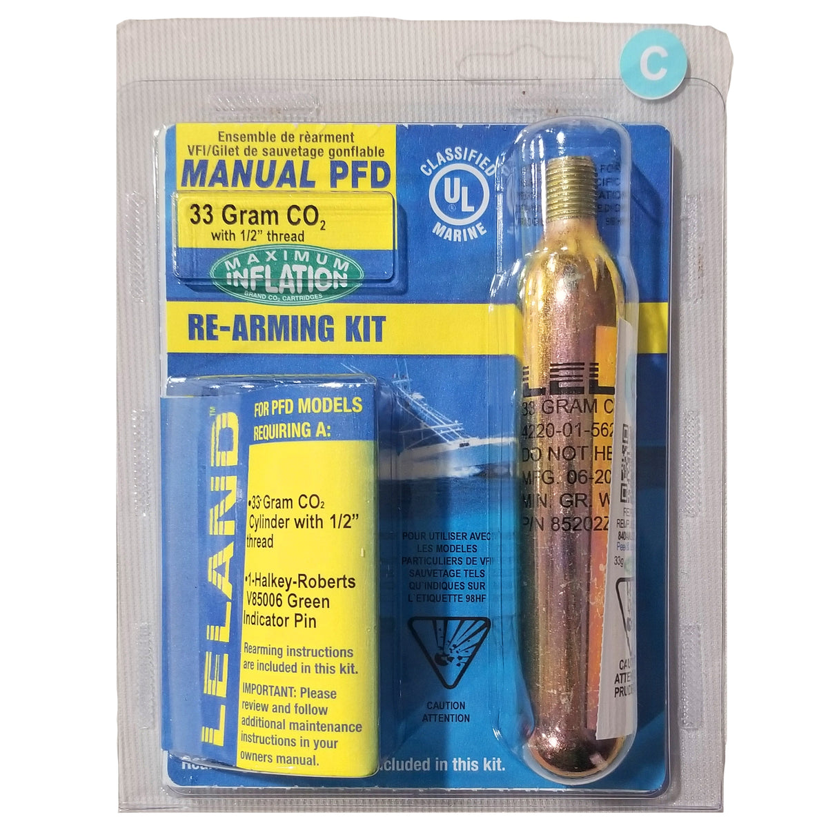 Leland 33-Gram Inflatable PFD Rearming Kit-Manual — Freeport Marine Supply