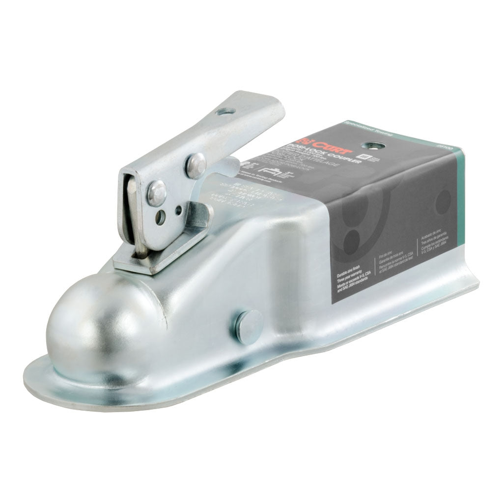Curt 2" Straight-Tongue Coupler With Posi-Lock (3" Channel, 5,000 Lbs ...